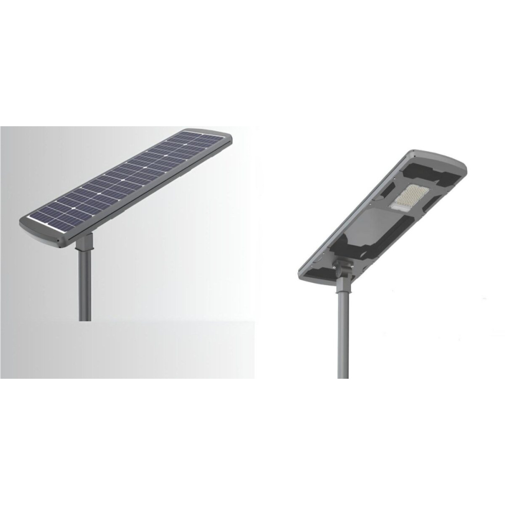 Solar LED streetlight with integrated PV panels, battery - Setpile